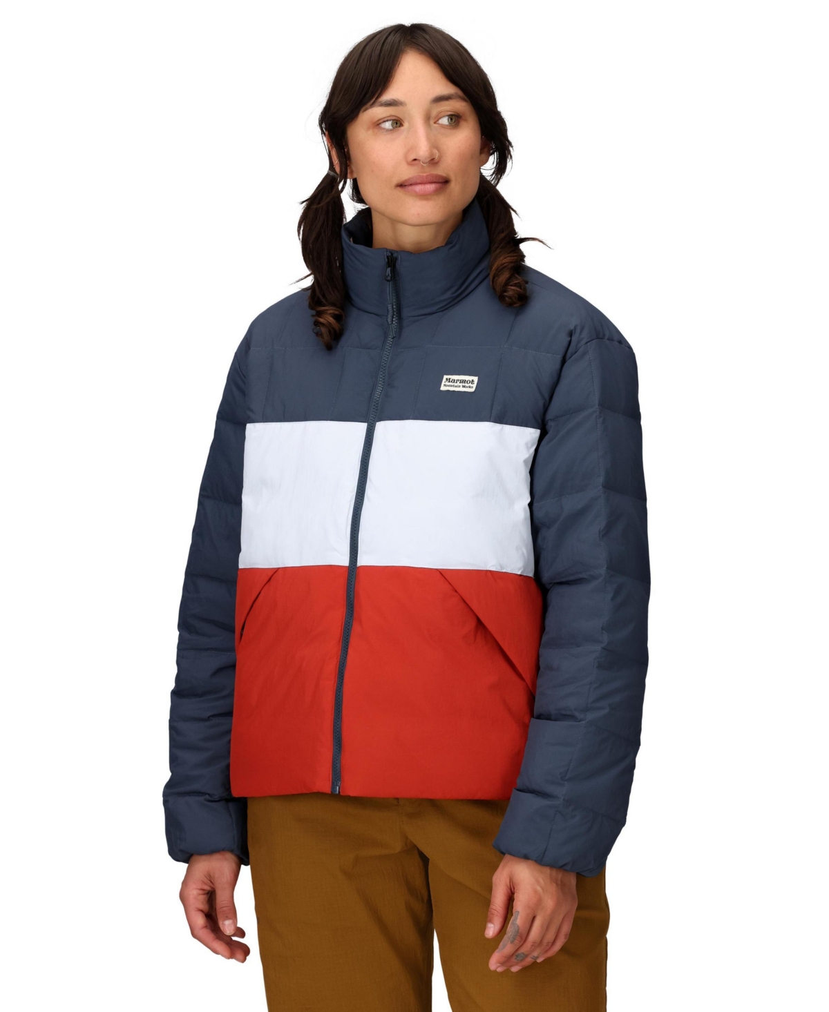 Click here for Marmot Womens Ares Colorblocked Down Jacket - Thun... prices