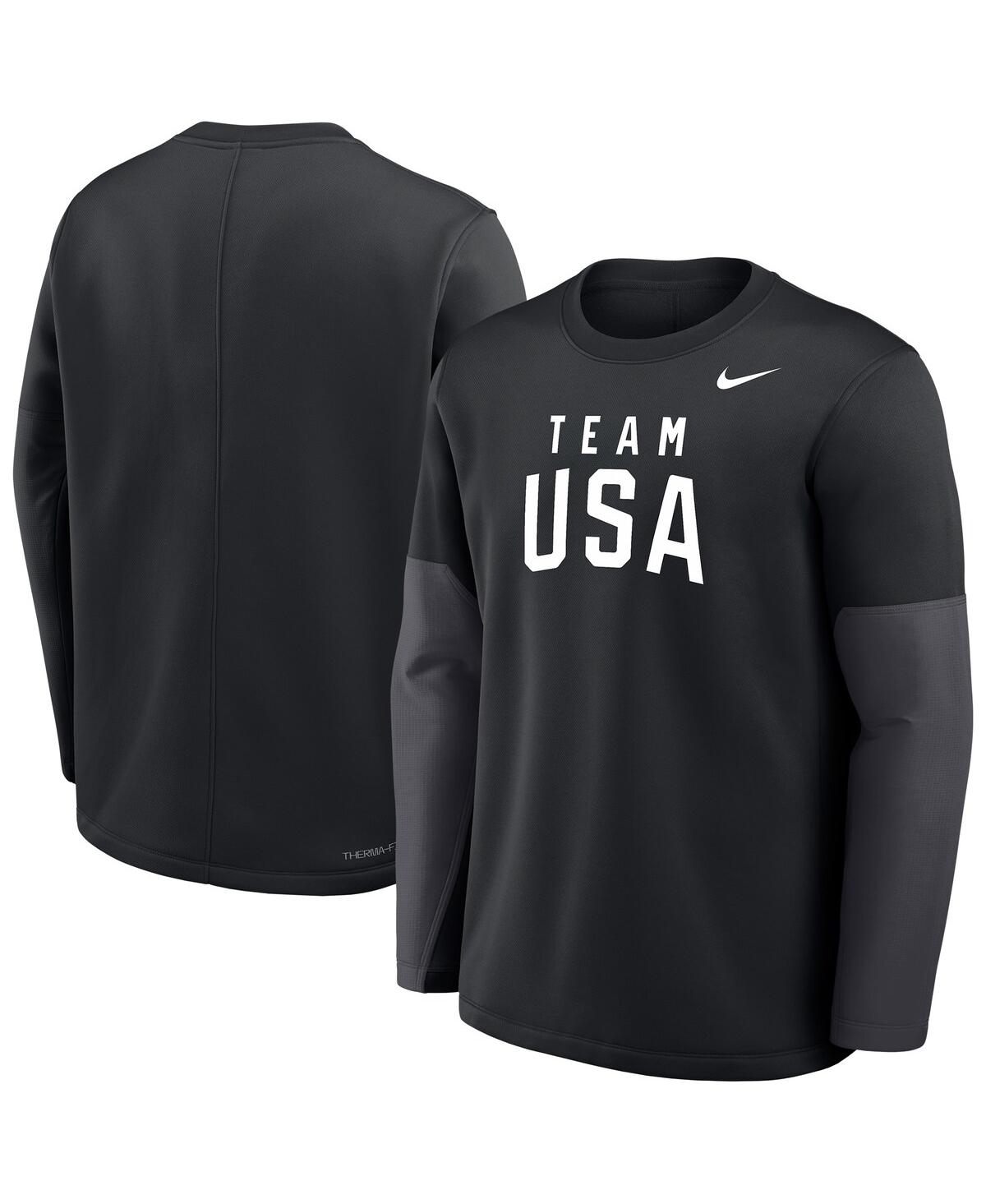 Click here for Nike Mens Black Team Usa Coaches Therma-fit Long S... prices
