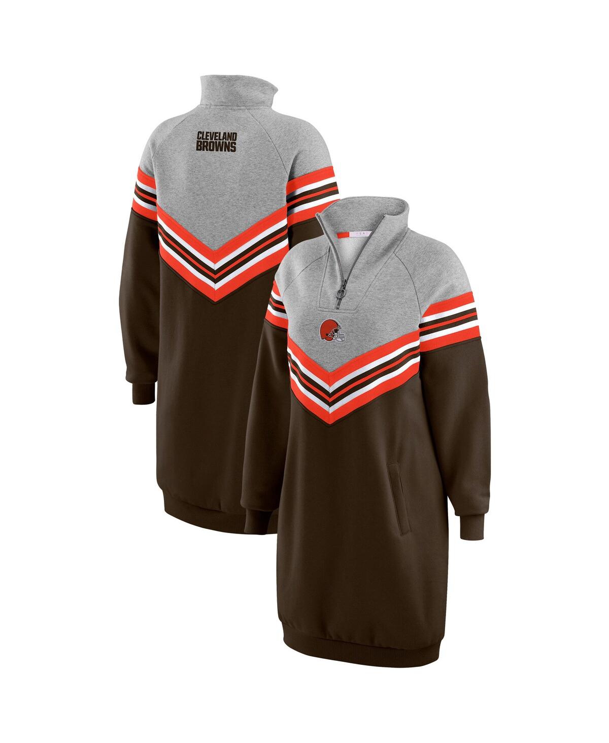 Click here for Wear by Erin Andrews Womens Brown/Heather Gray Cle... prices