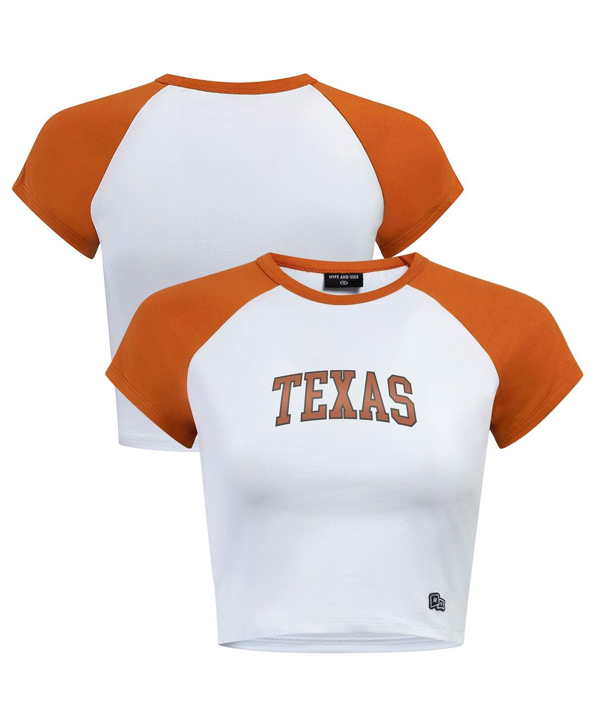 Click here for Hype and Vice Womens White/Texas Orange Texas Long... prices