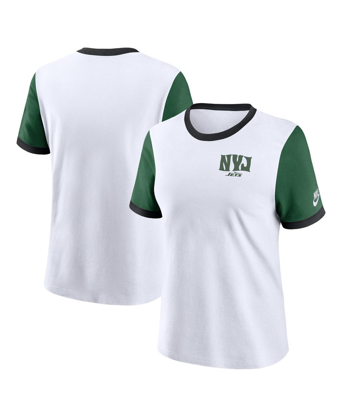 Click here for Nike Womens White/Green New York Jets Rewind Ringe... prices