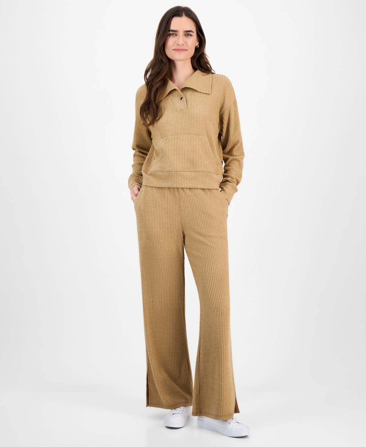 Click here for Nautica Jeans Womens High-Rise Wide-Leg Knit Pants... prices