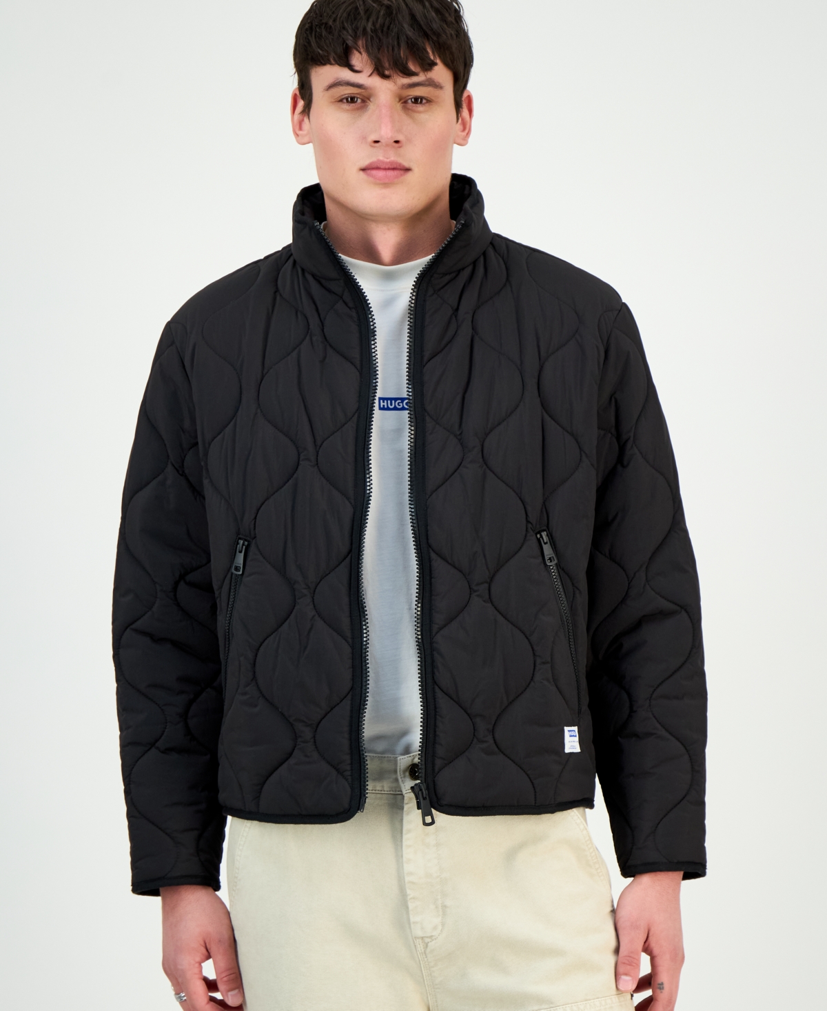 Click here for Hugo Boss Mens Bogo Long Sleeve Zip-Front Quilted... prices