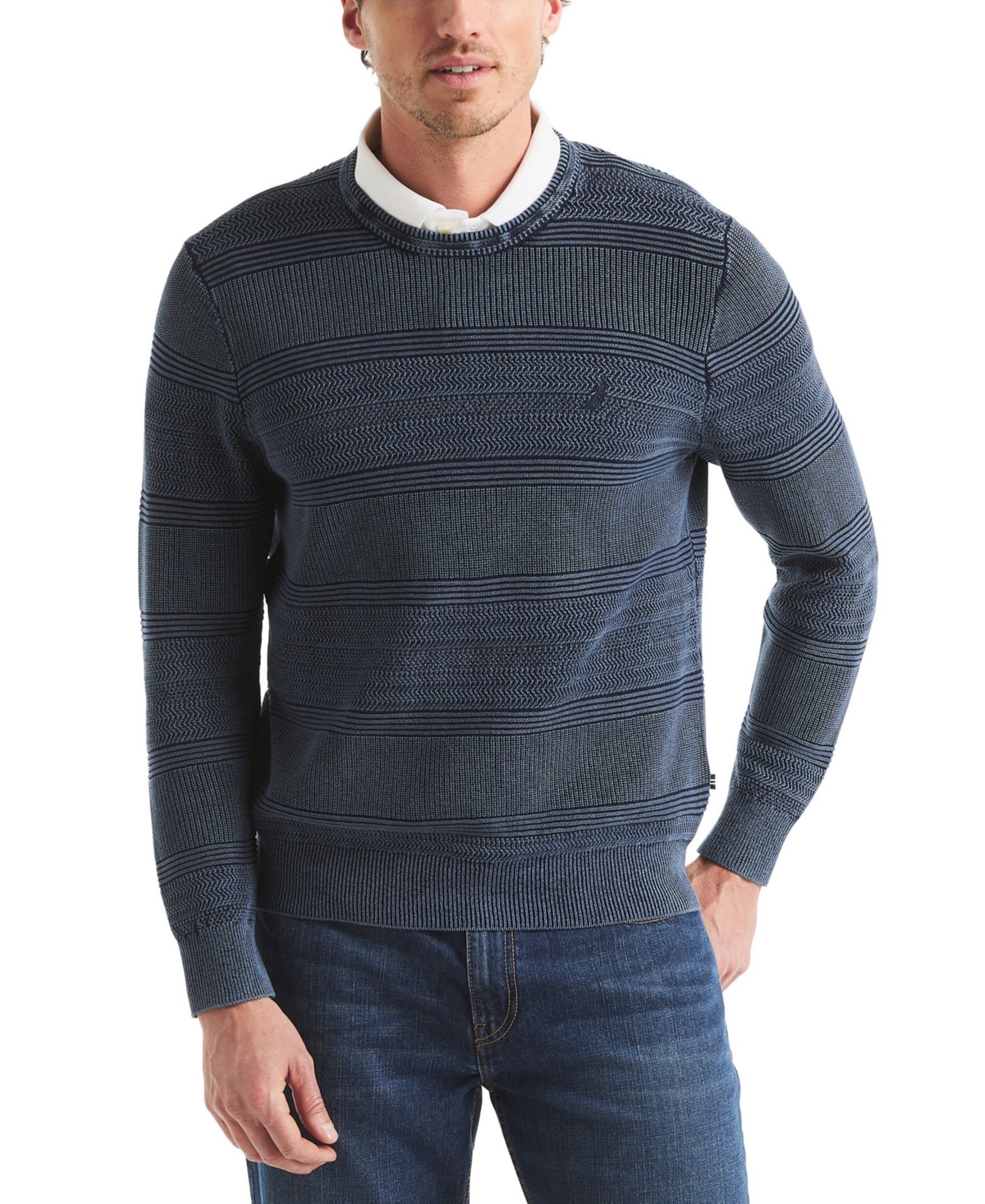 Click here for Nautica Mens Stonewashed Crewneck Sweater - Navy S... prices