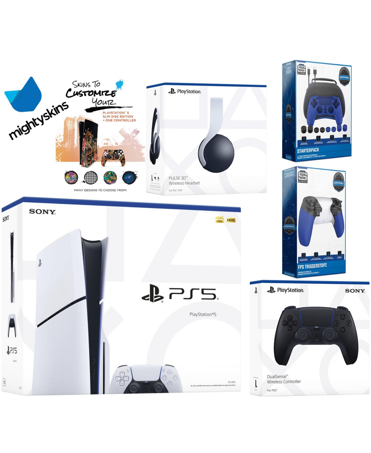 Click here for Sony Playstation 5 Slim Disc Bundle with White Pul... prices