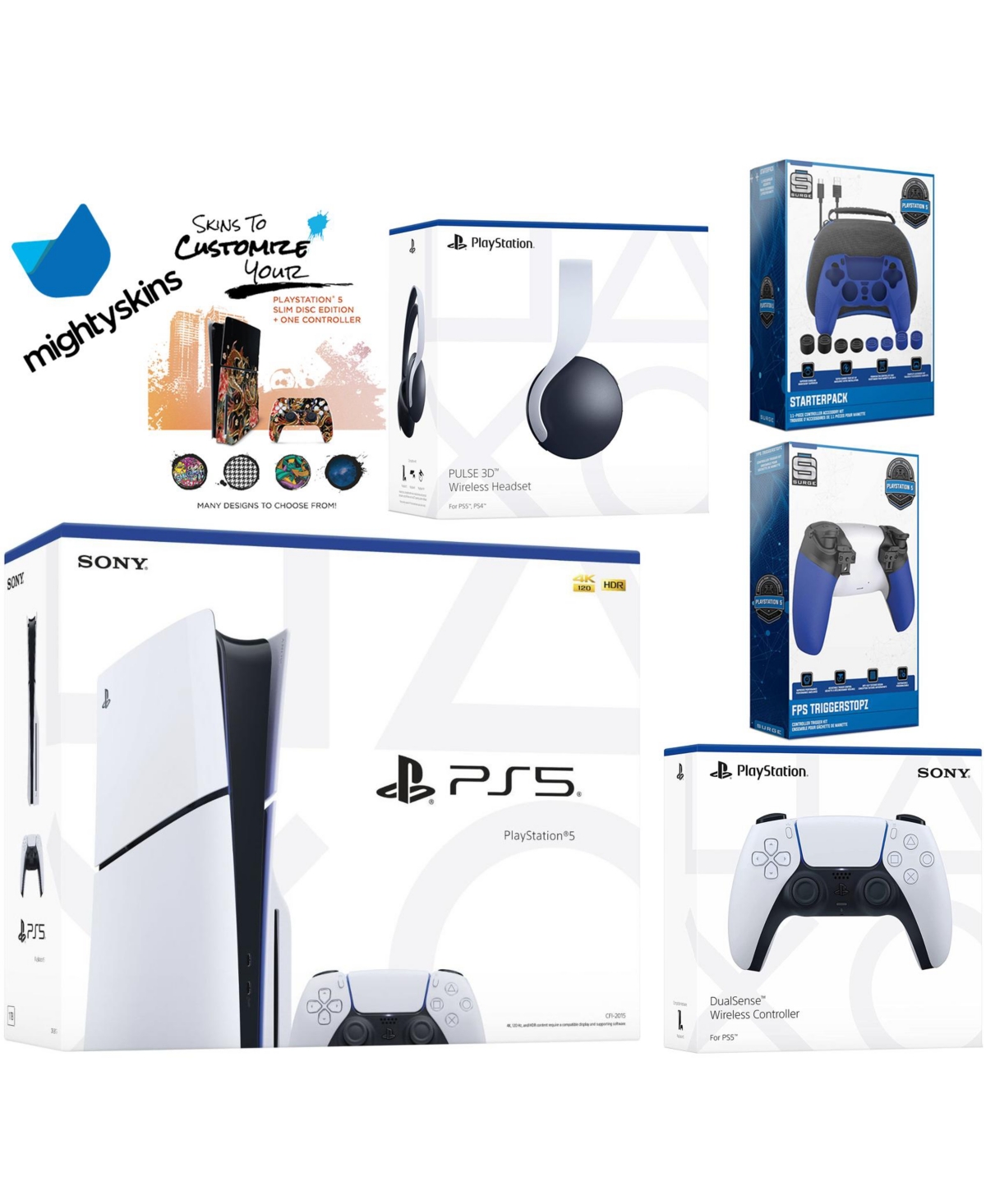 Click here for Sony Playstation 5 Slim Disc Bundle with White Pul... prices