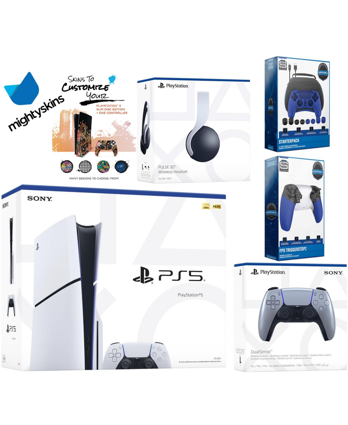 Click here for Sony Playstation 5 Slim Disc Bundle with White Pul... prices