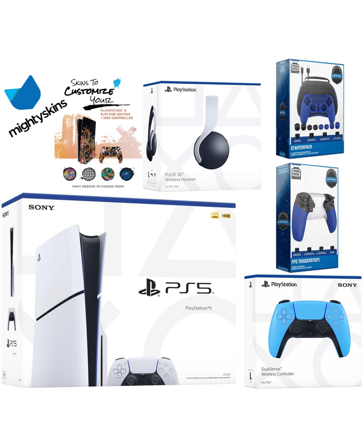 Click here for Sony Playstation 5 Slim Disc Bundle with White Pul... prices