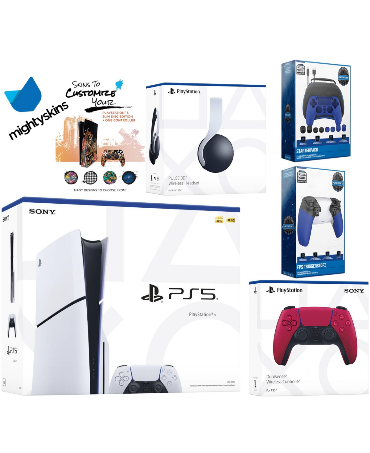 Click here for Sony Playstation 5 Slim Disc Bundle with White Pul... prices