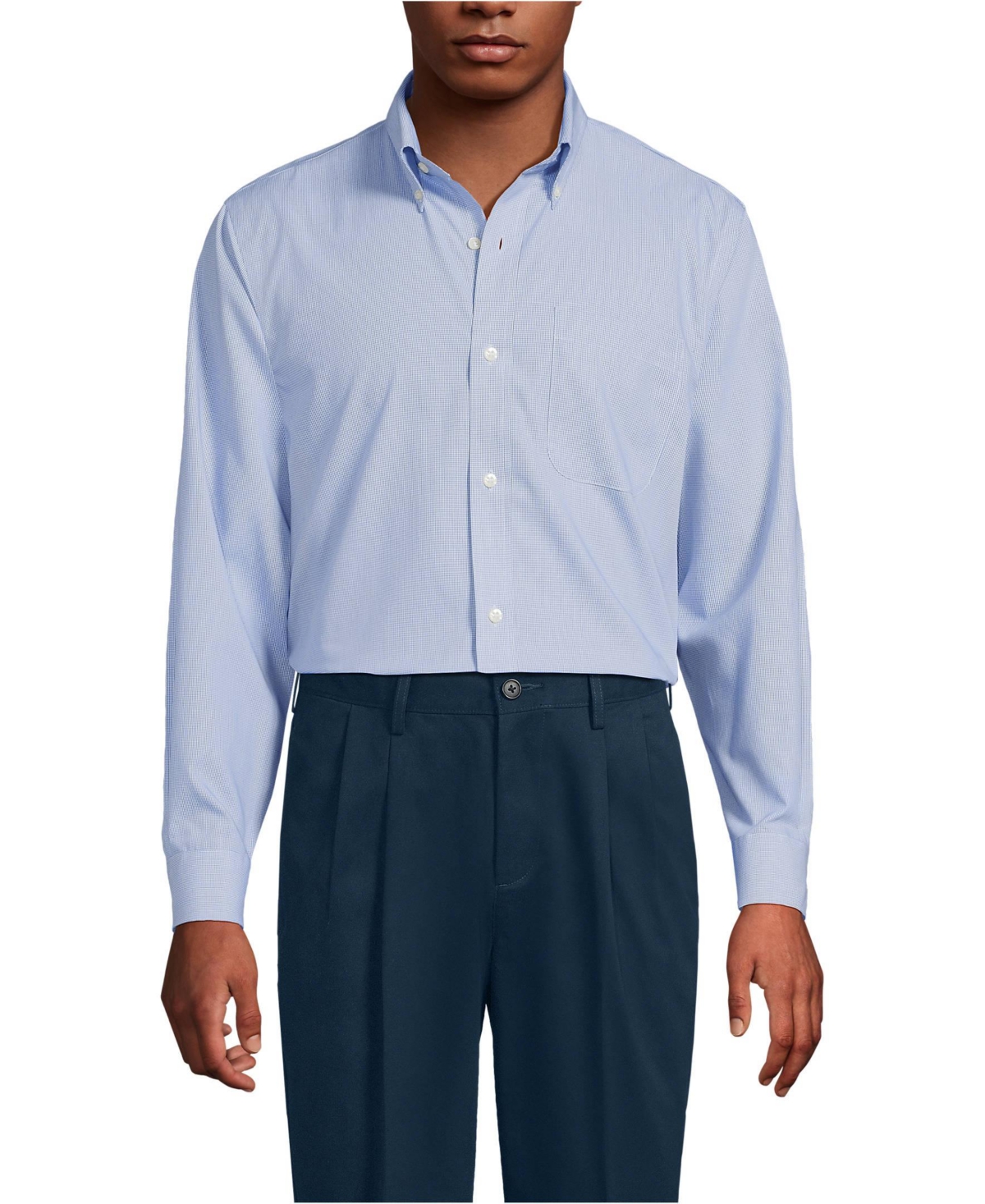 Click here for Lands End Mens Pattern No Iron Supima Pinpoint But... prices
