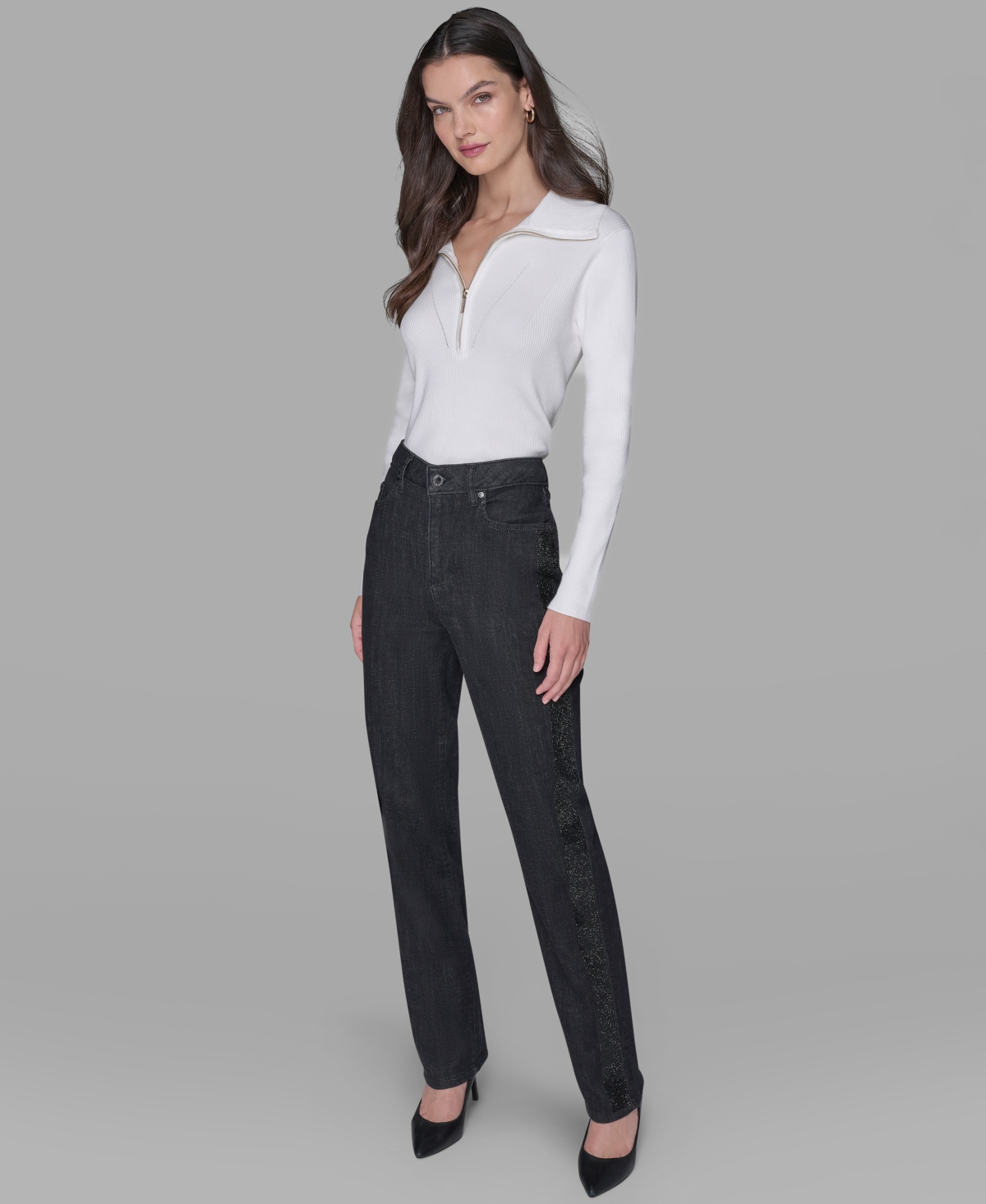 Click here for Karl Lagerfeld Paris Petite Rhinestone Denim Jeans... prices