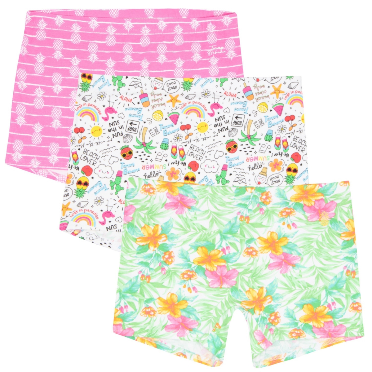 Click here for Tommy Bahama Girls 3 Pack Boxer Shorts - White/gre... prices