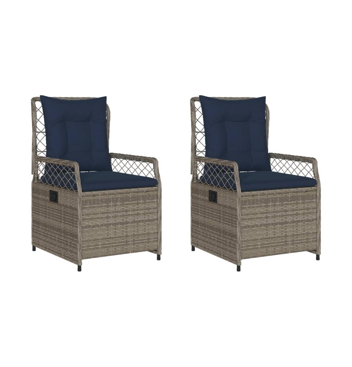 Click here for Reclining Patio Chair Gray and Navy Blue - Gray prices