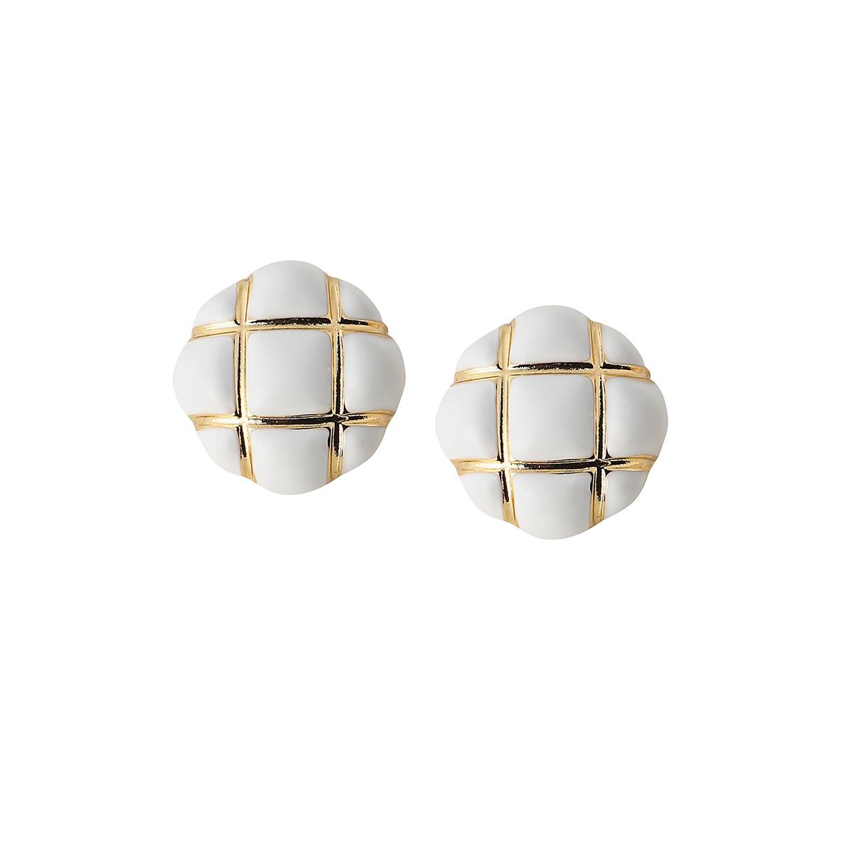 Click here for Sohi Womens The Tic-Tac-Toe Stud Earrings - White prices