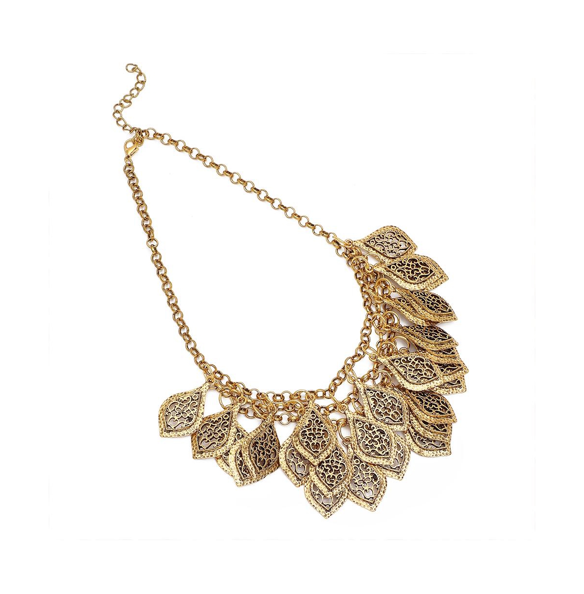 Click here for Sohi Womens Leaf Statement Necklace - Gold prices