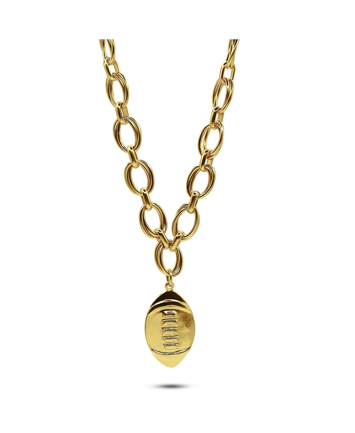 Click here for 14k Gold Plated Chain And Football Charm Necklace... prices