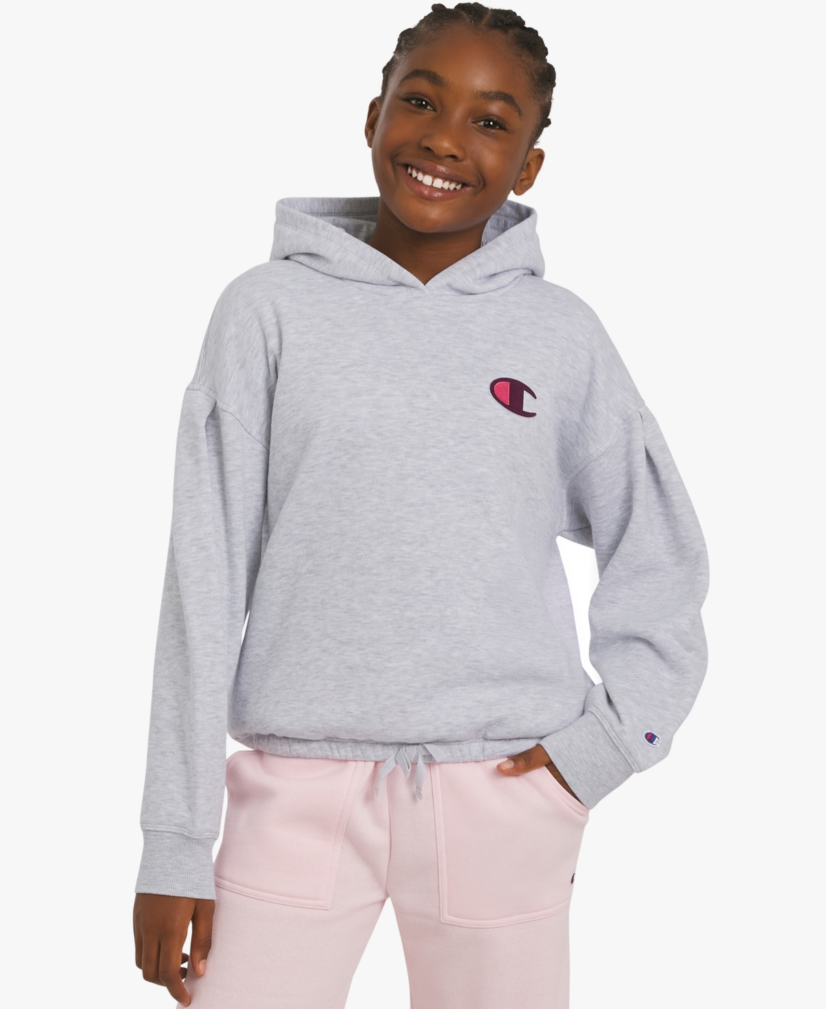 Click here for Champion Girls 7-16 Long Sleeve Hoodie - Gray Heat... prices