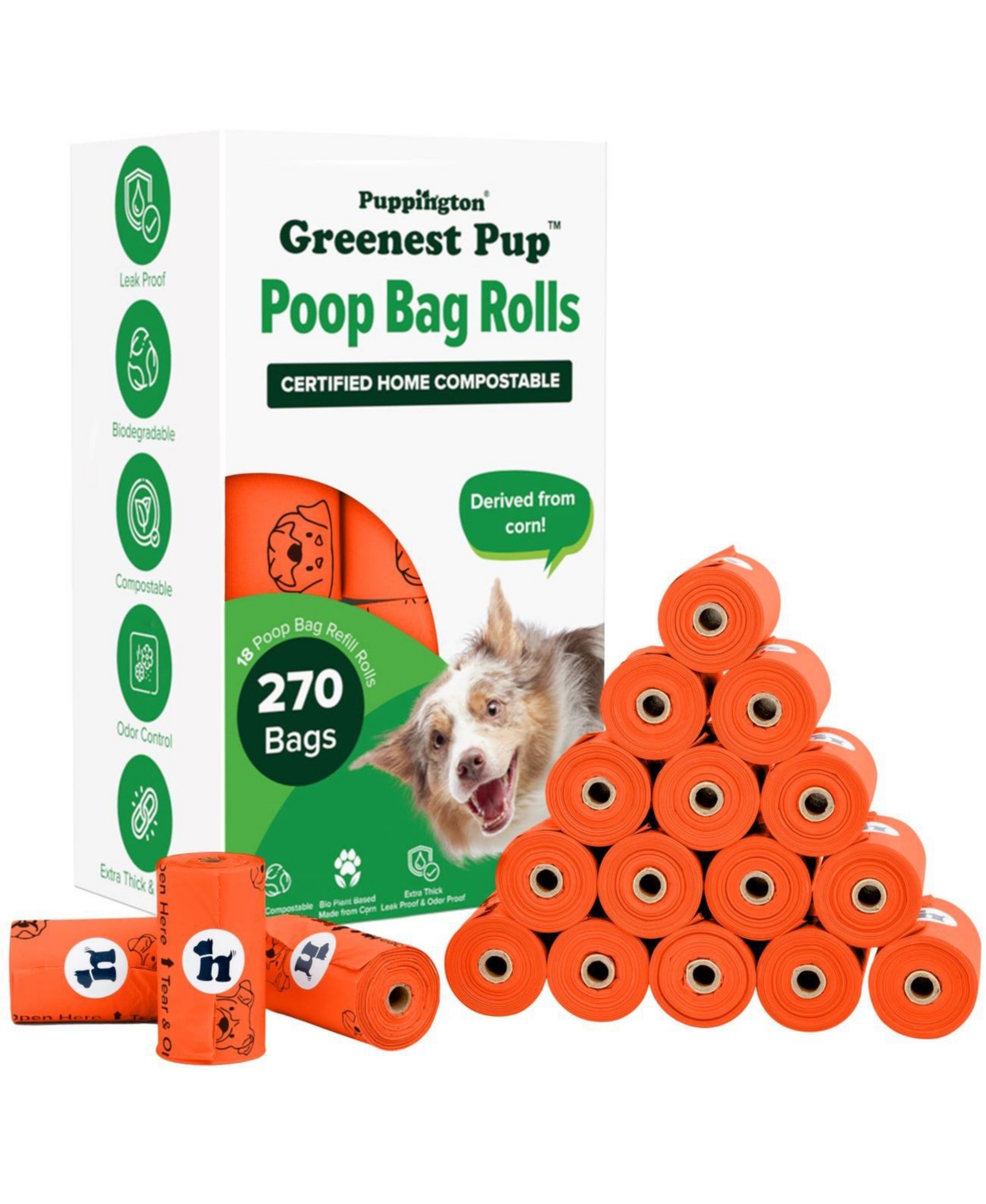 Click here for Compo Dog Poop Bags  270 Bags  Poppy Orange - Popp... prices