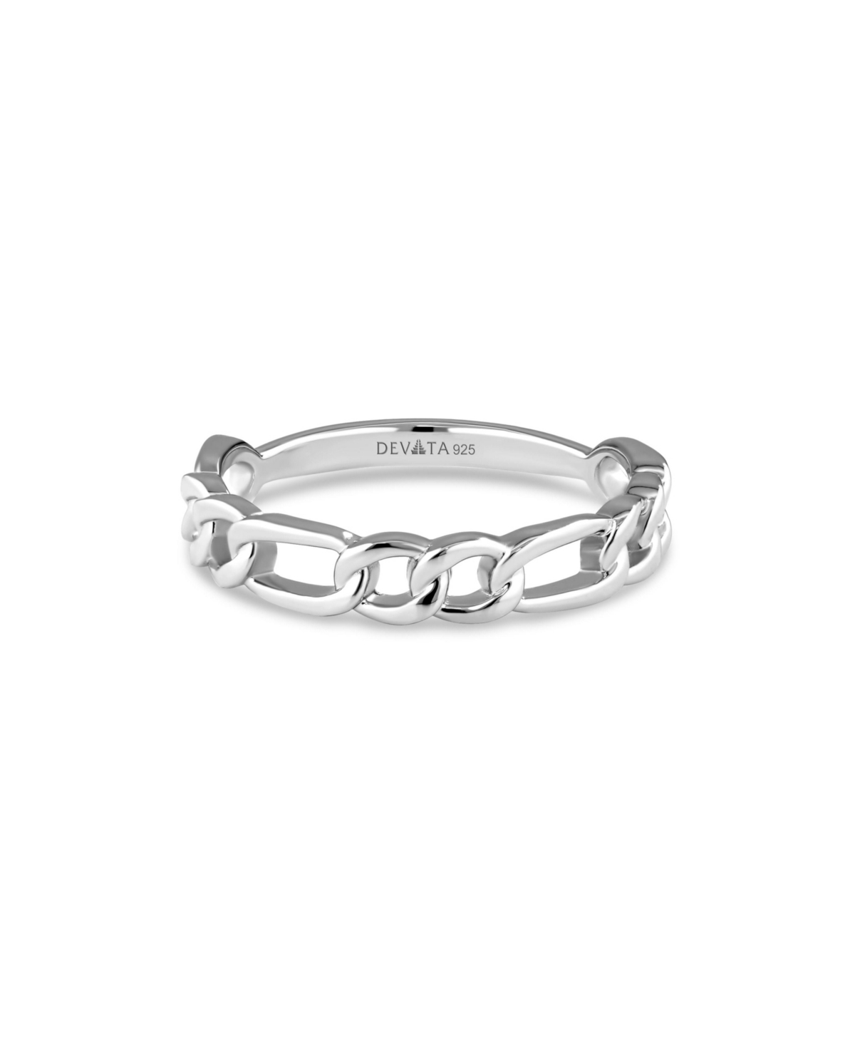 Click here for Devata Figaro Link Ring in Rhodium Plated Sterling... prices