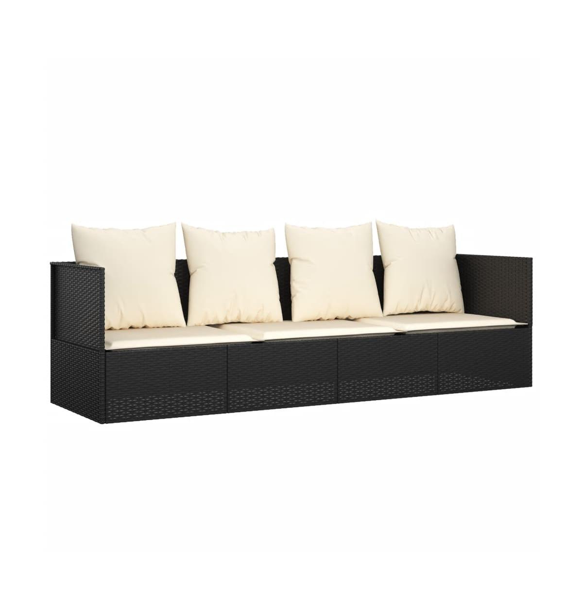 Click here for Outdoor Lounge Bed Black Poly Rattan  Powder-Coate... prices