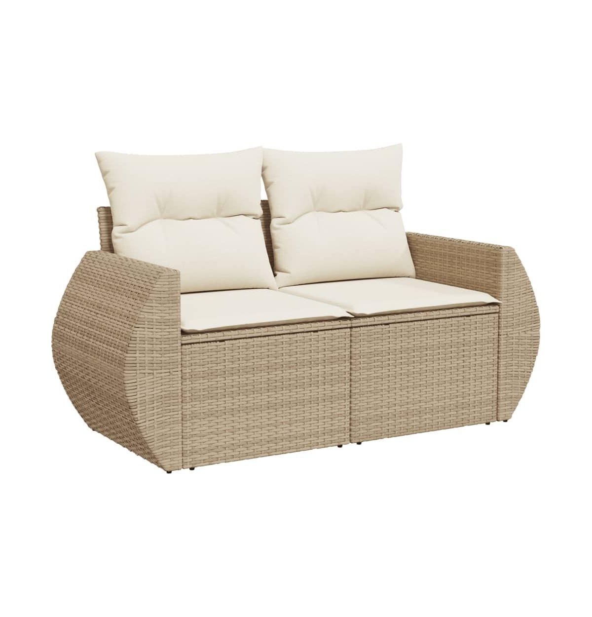 Click here for Garden Sofa Beige Poly Rattan  Powder-Coated Steel... prices