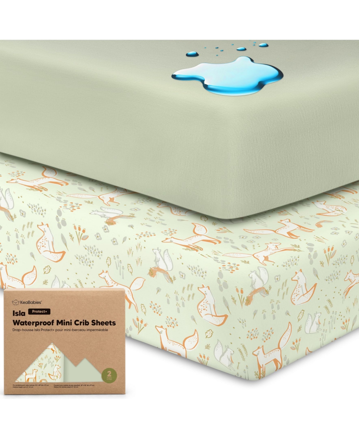 Click here for KeaBabies 2pk Isla Waterproof Mini Crib Sheets for... prices