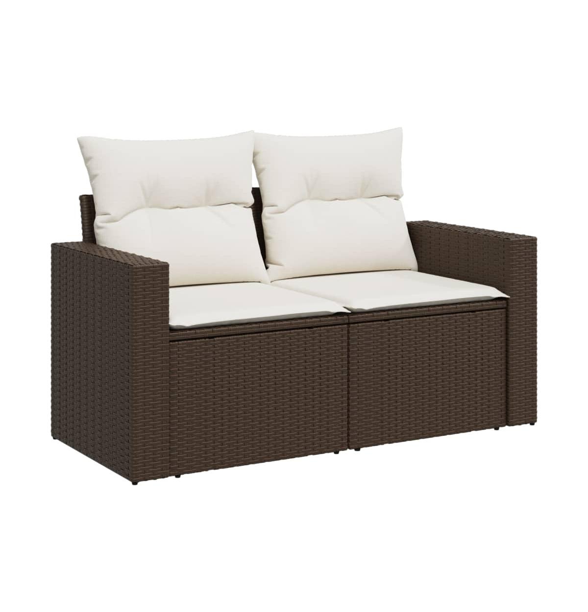 Click here for Garden Sofa Brown Poly Rattan 2-seater Adjustable... prices