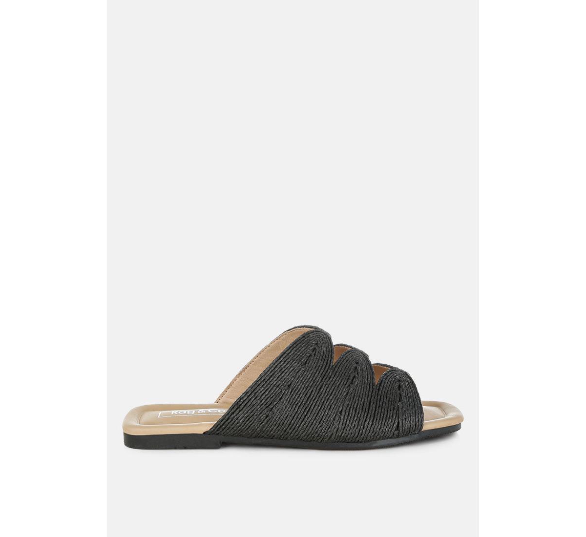 Click here for Rag & Co Daisy Doe Raffia Square Toe Flats Women -... prices