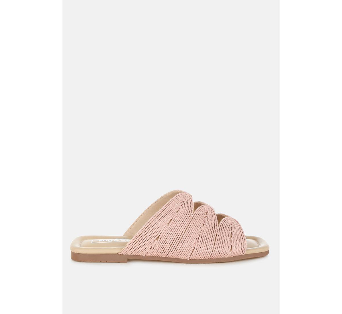 Click here for Rag & Co Daisy Doe Raffia Square Toe Flats Women -... prices