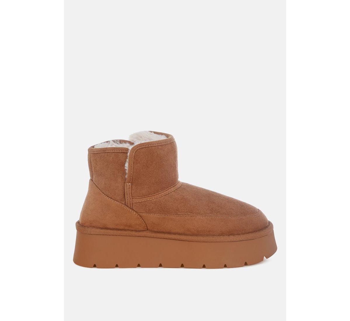 Click here for London Rag Chunky Heeled Snow Womens Boot - Beige/... prices