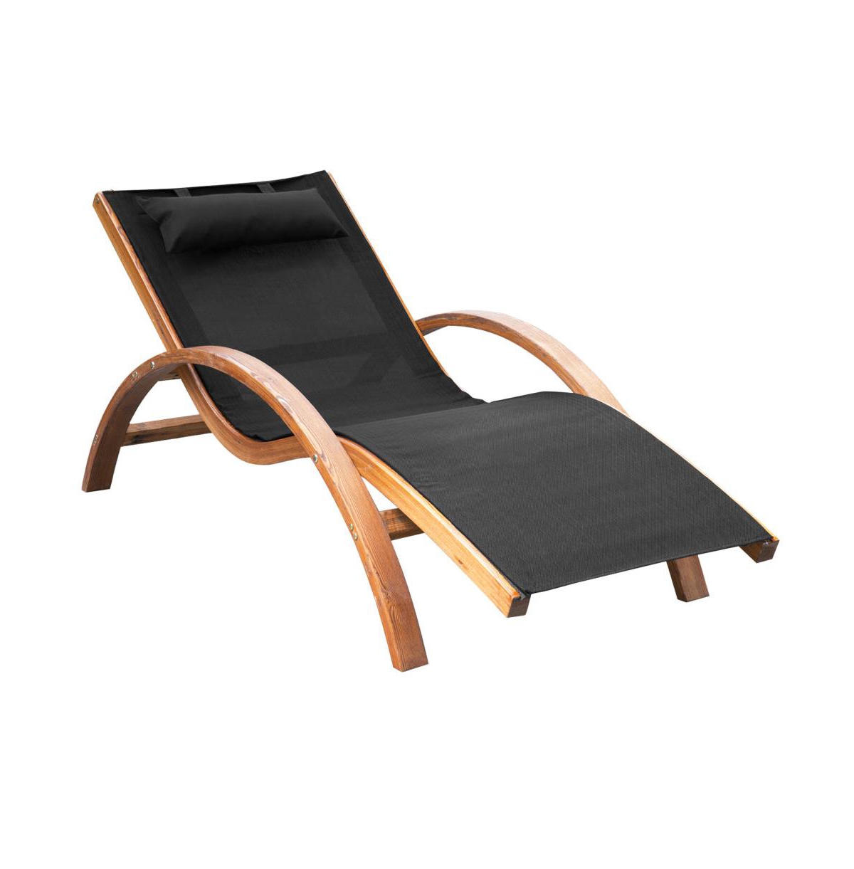 Click here for Chic Crate - Black Outdoor Chaise Lounge Chair wit... prices