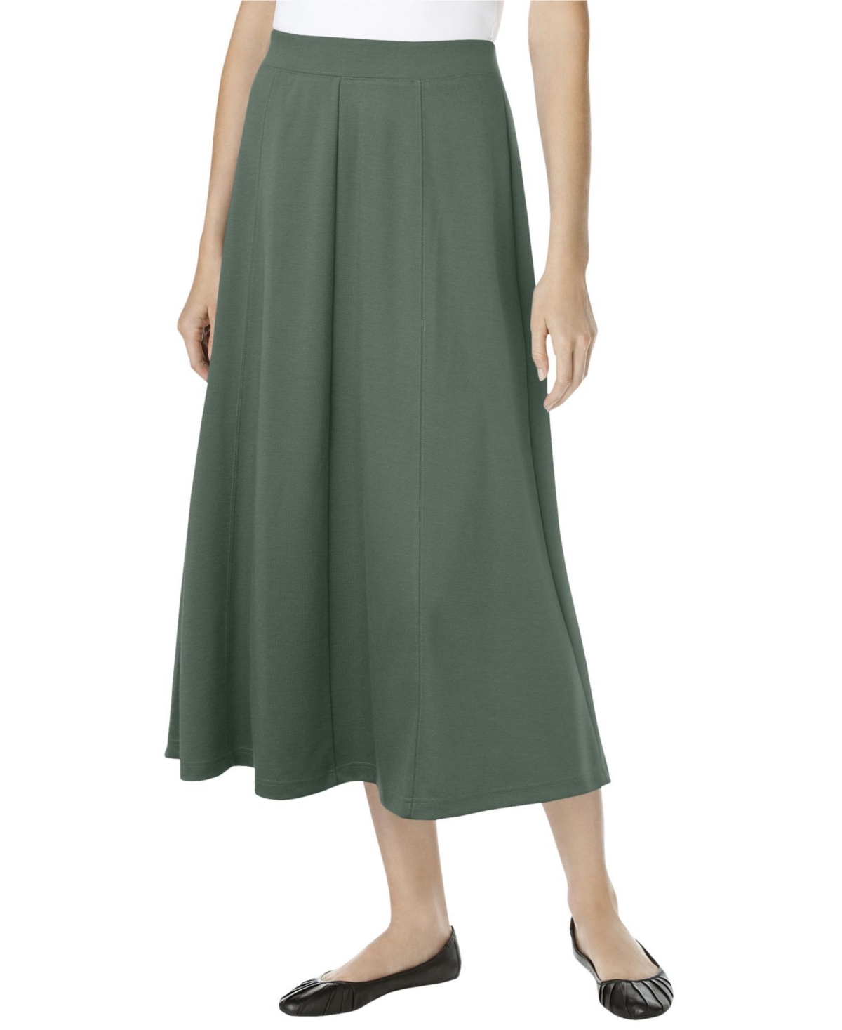 Click here for Woman Within Plus Size Ponte Knit A-Line Skirt - P... prices