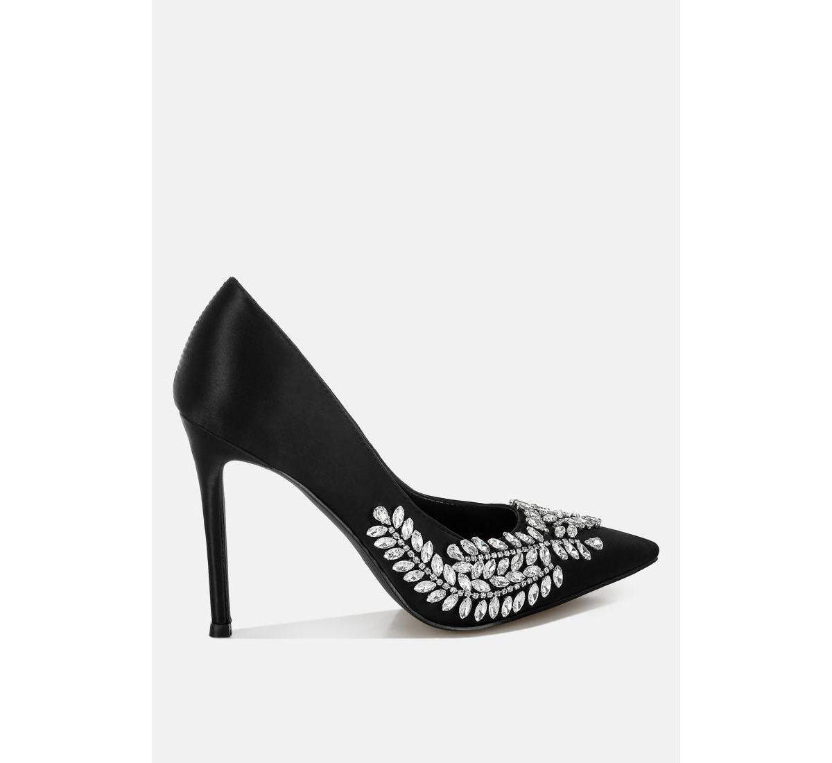 Click here for Rhinestones Embellished Satin Stiletto Pumps Women... prices