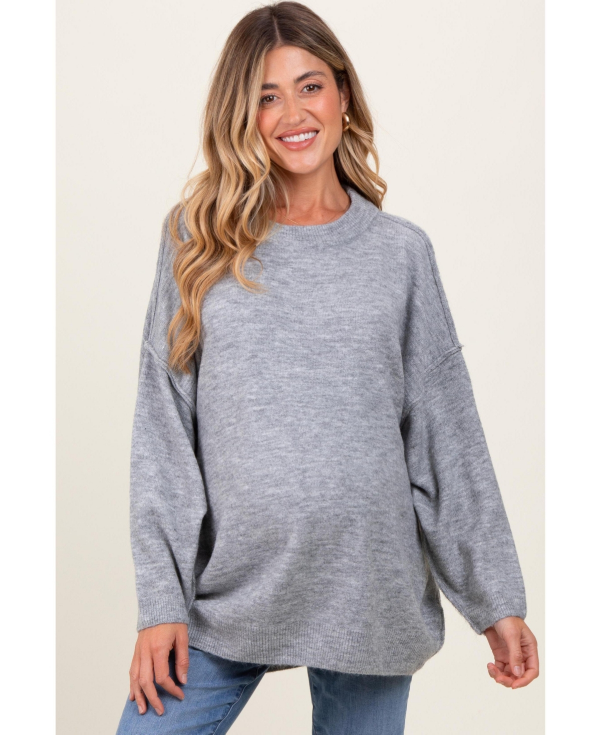 Click here for Pinkblush Maternity Black Oversized Crewneck Melan... prices