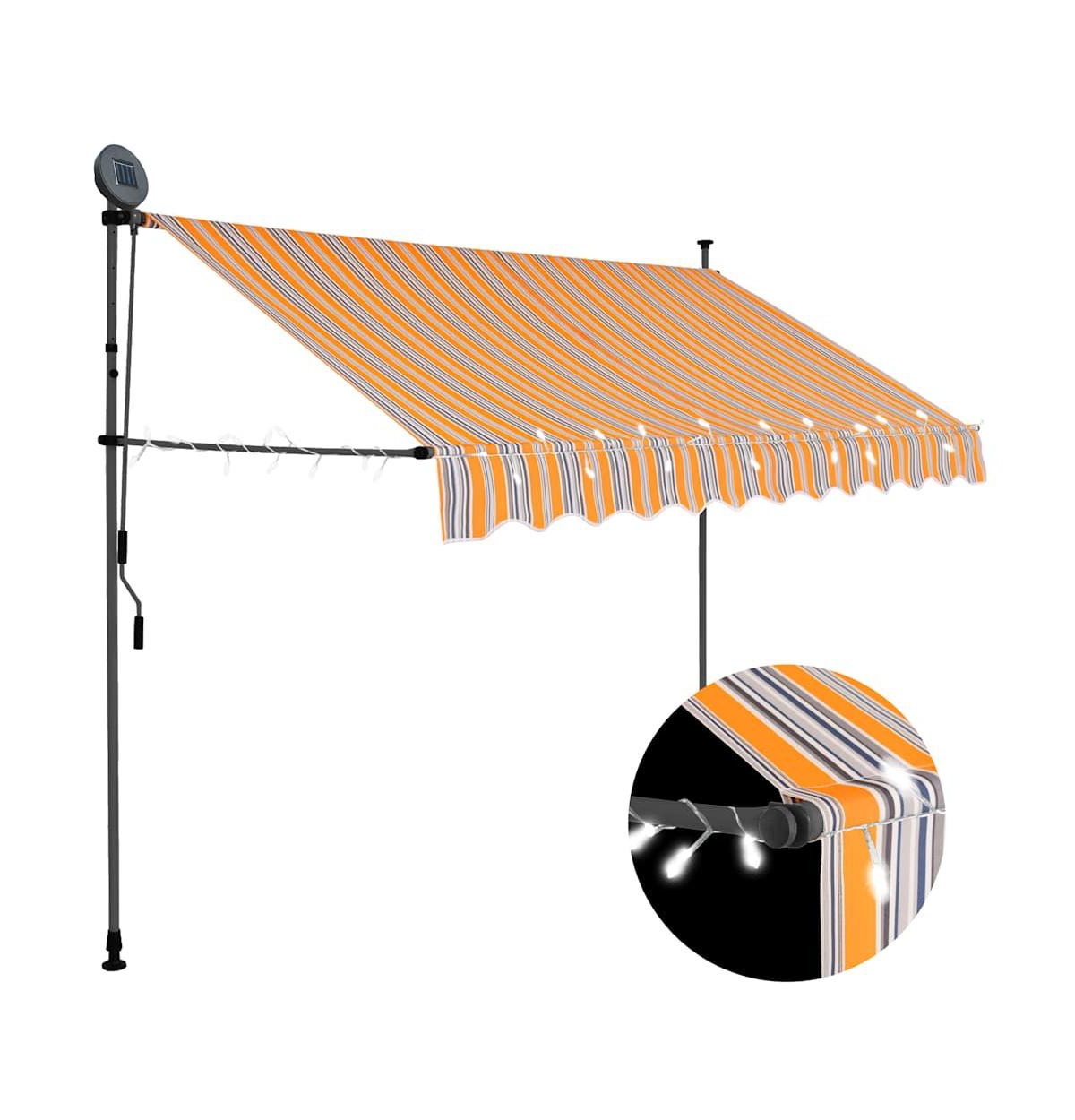 Click here for vidaXL Retractable Awning Yellow and Blue - Yellow... prices