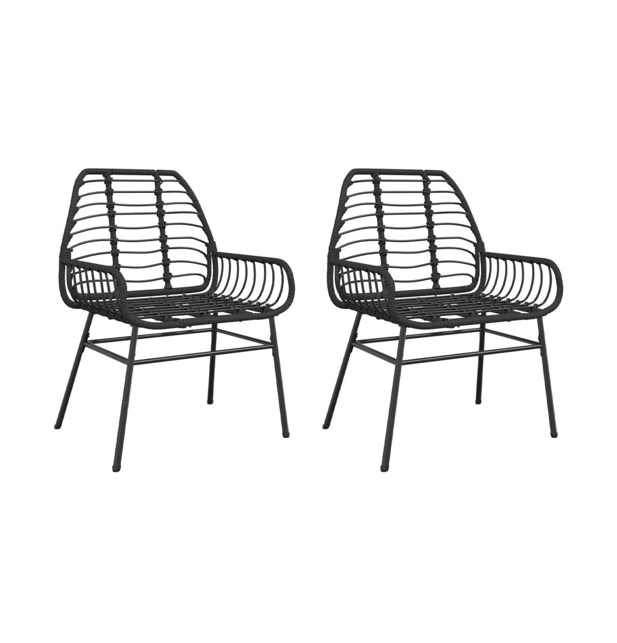 Click here for vidaXL Garden Chair Black Pe rattan  powder-coated... prices