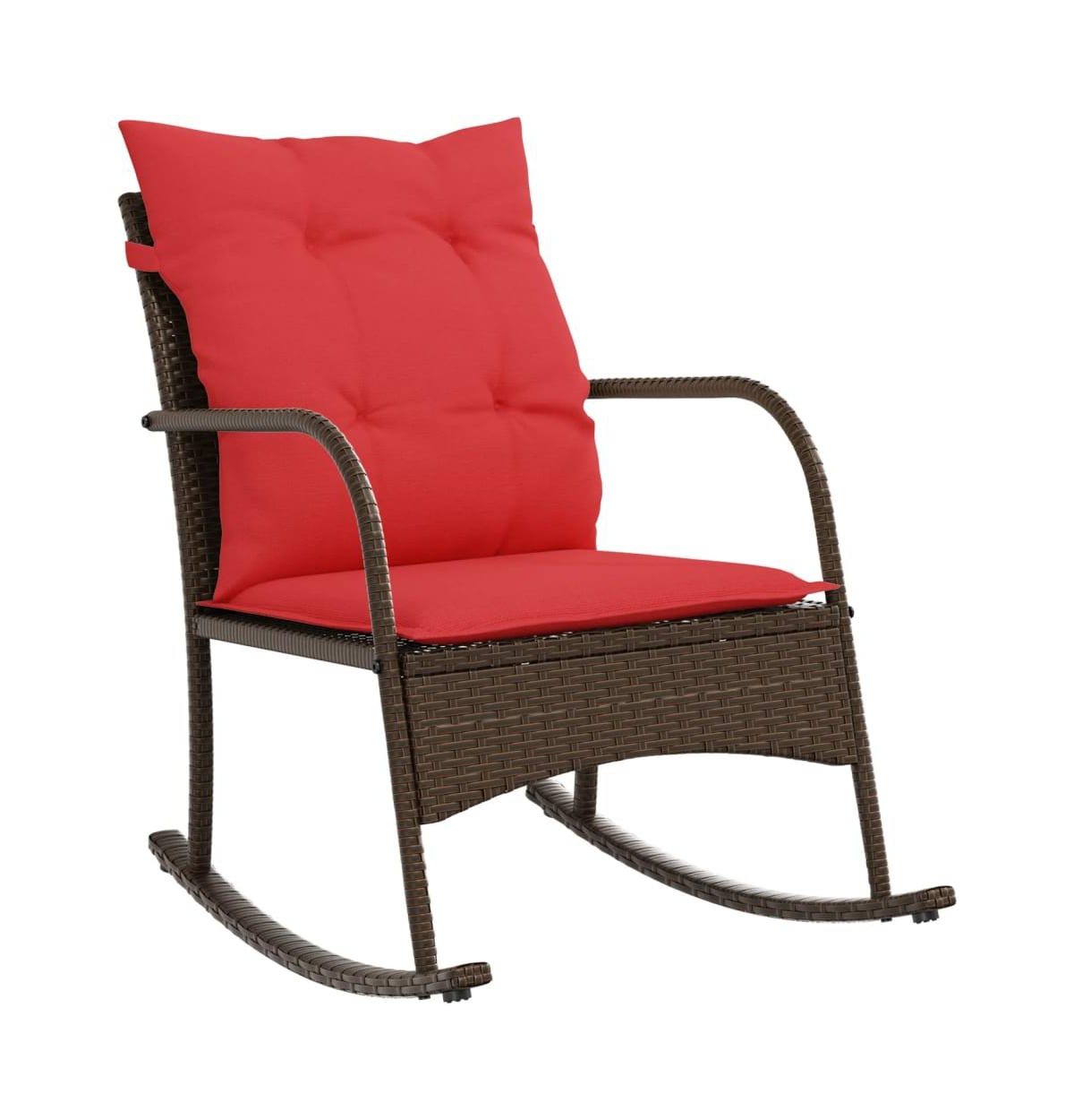 Click here for vidaXL Patio Rocking Chair Brown Pe rattan Medium... prices