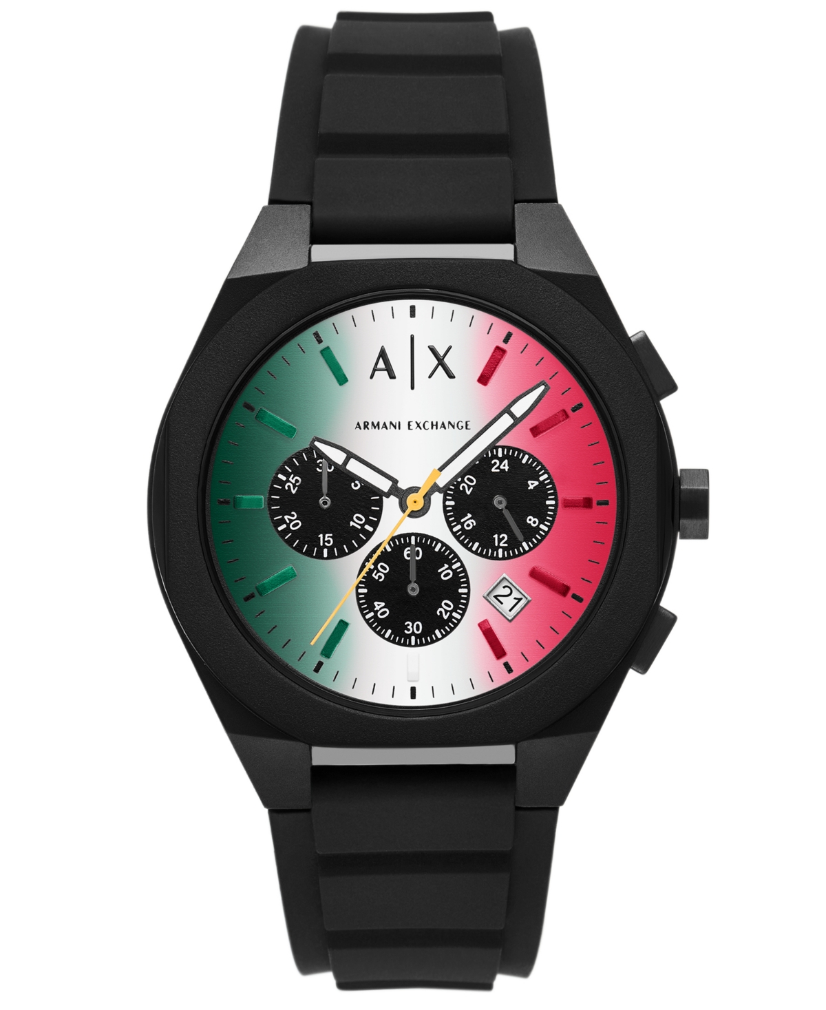 Click here for Armani Exchange Mens Chronograph Black Silicone Wa... prices