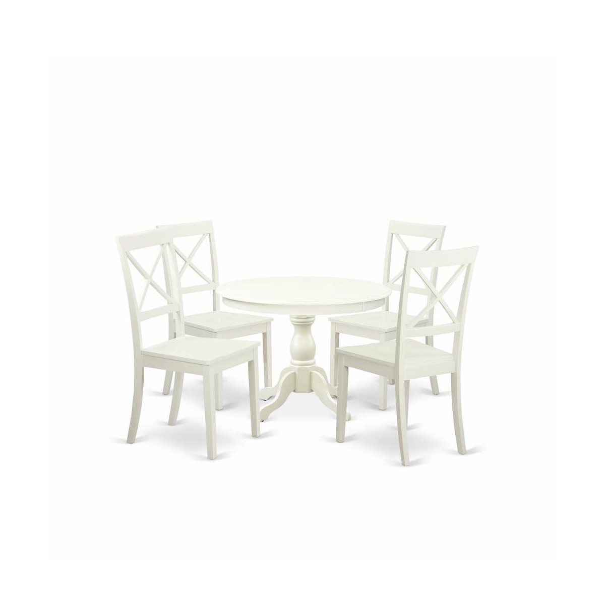 Click here for East West Furniture 5 Piece Kitchen Set - Linen Wh... prices