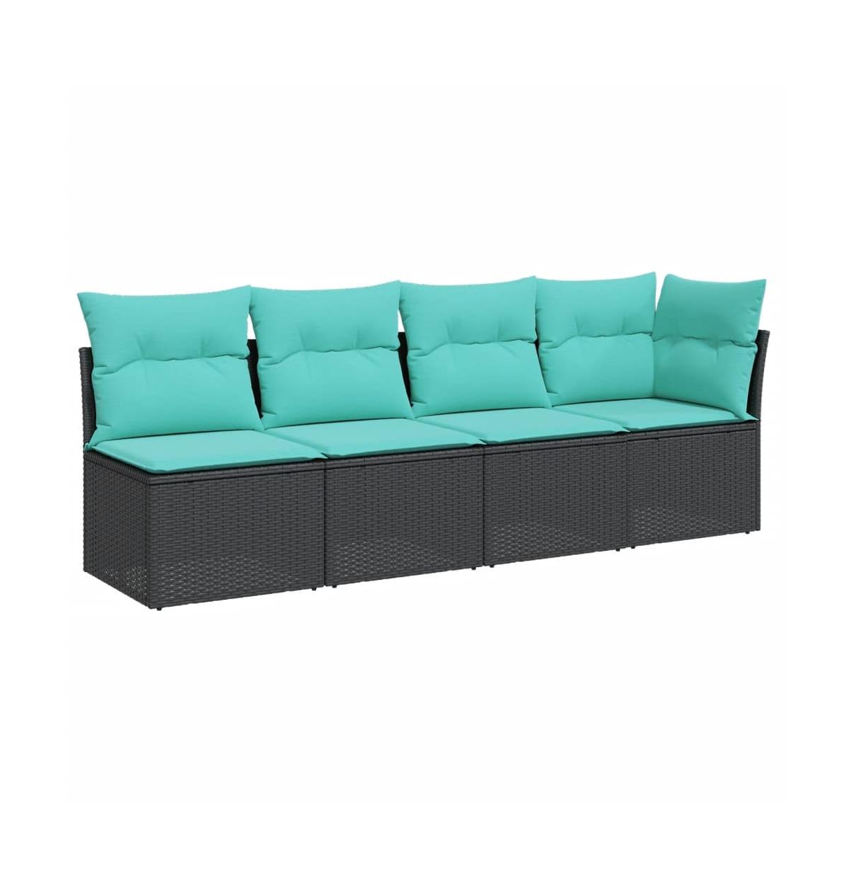 Click here for Garden Sofa Black Pe rattan 4-Seater Adjustable Fe... prices
