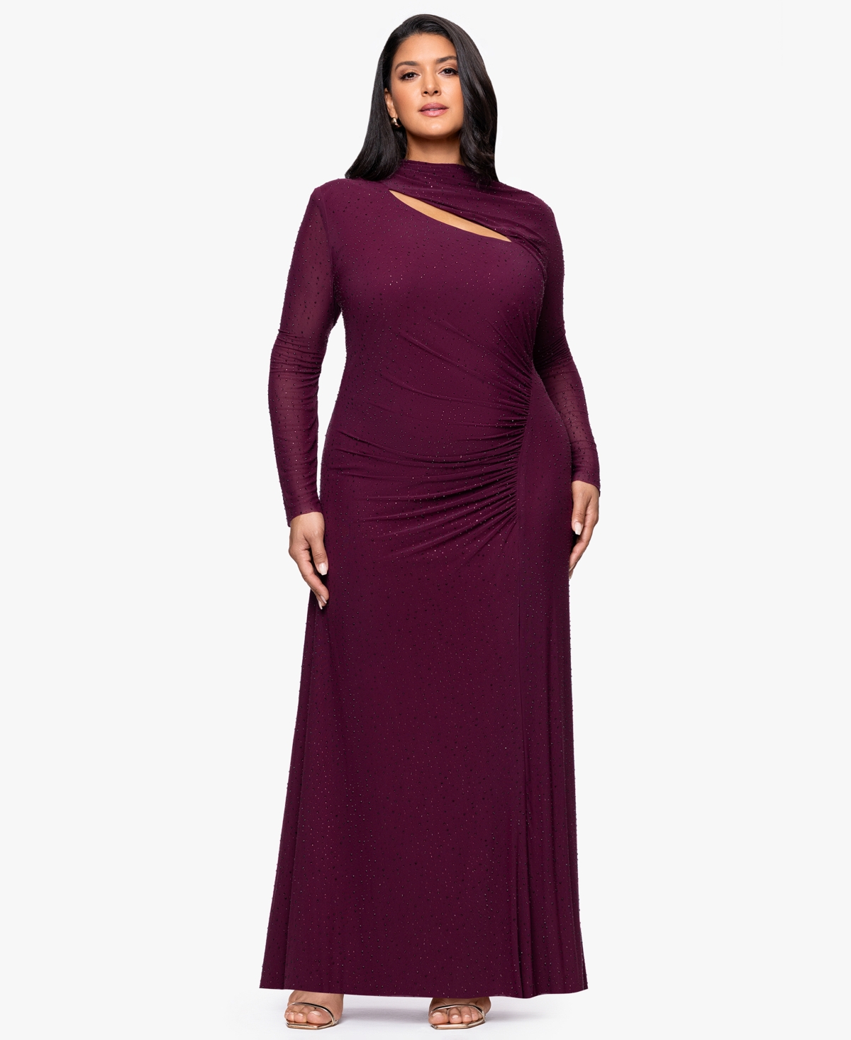 Click here for Betsy & Adam Plus Size Long-Sleeve Asymmetrical Ne... prices