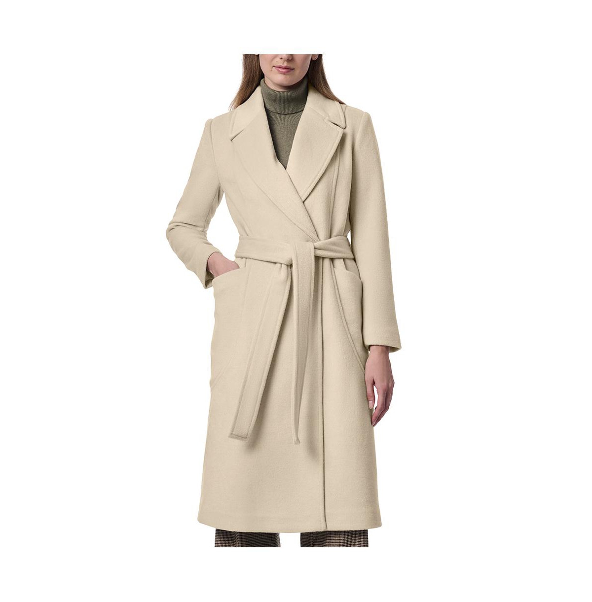 Click here for Bernardo Womens Belted Wool Blend Coat - Oatmeal prices
