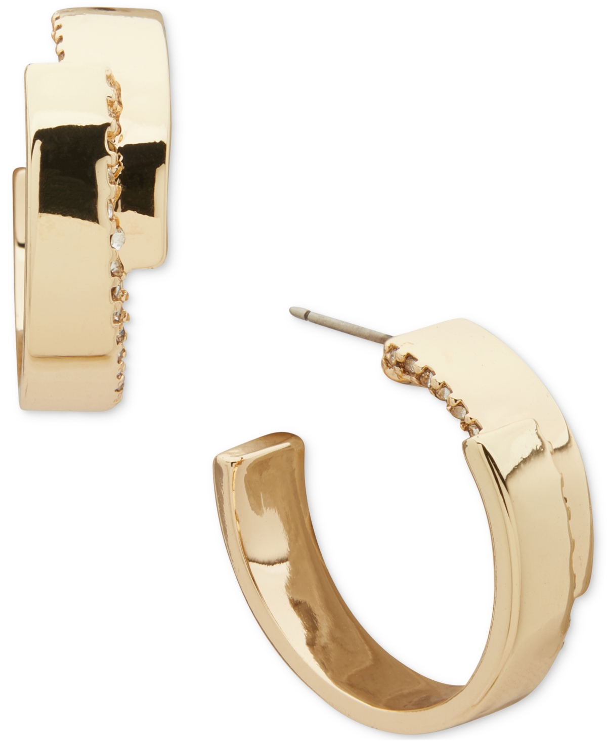 Click here for Anne Klein Gold-Tone Overlapping Hoop Earrings - C... prices