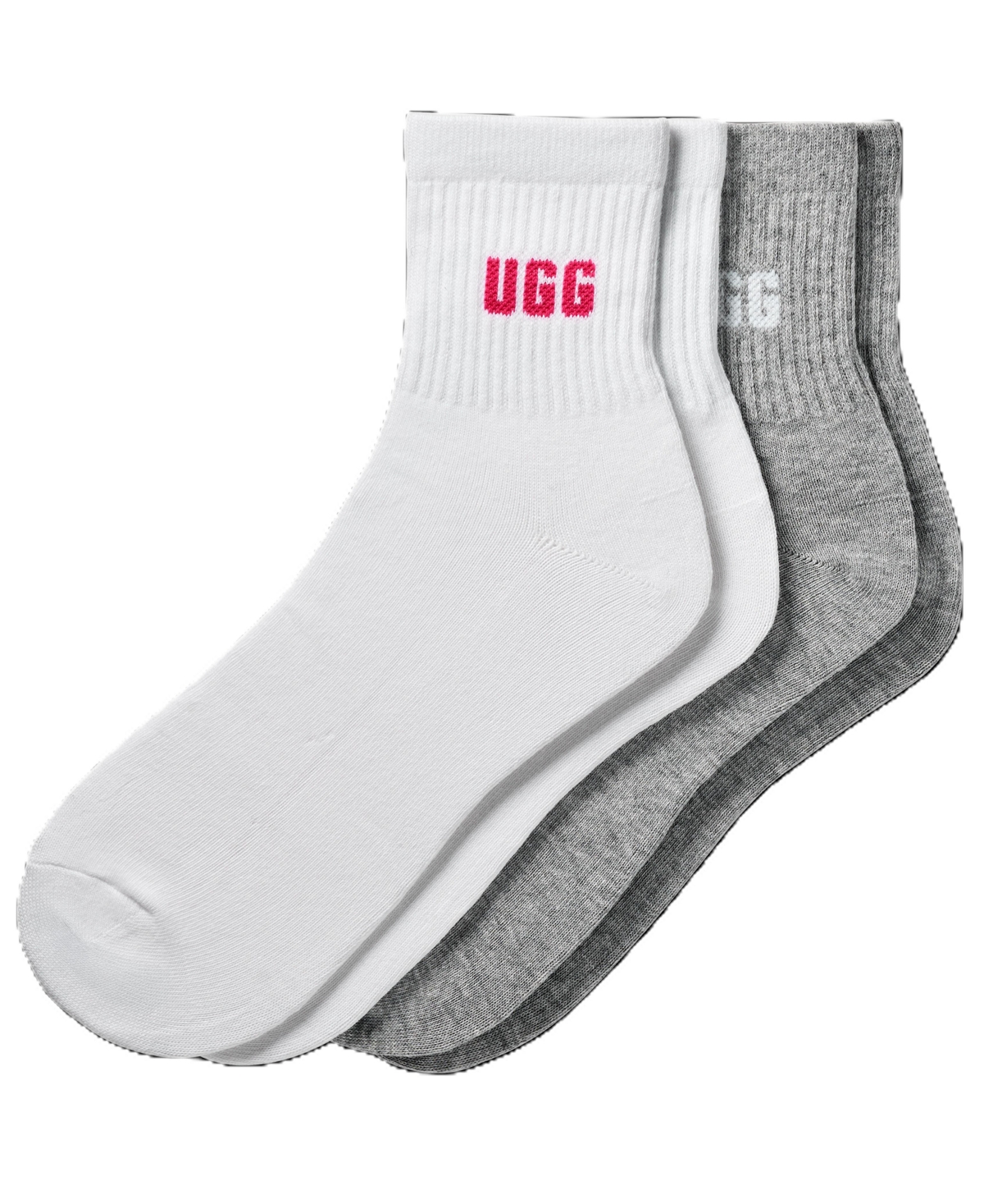 Click here for Ugg Womens 2-Pack Quinlin Logo Quarter Socks - Chr... prices