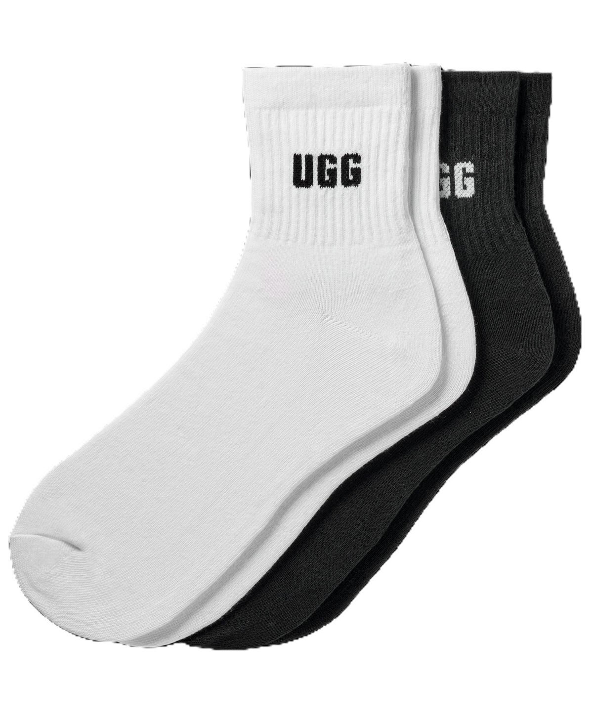 Click here for Ugg Womens 2-Pack Quinlin Logo Quarter Socks - Whi... prices