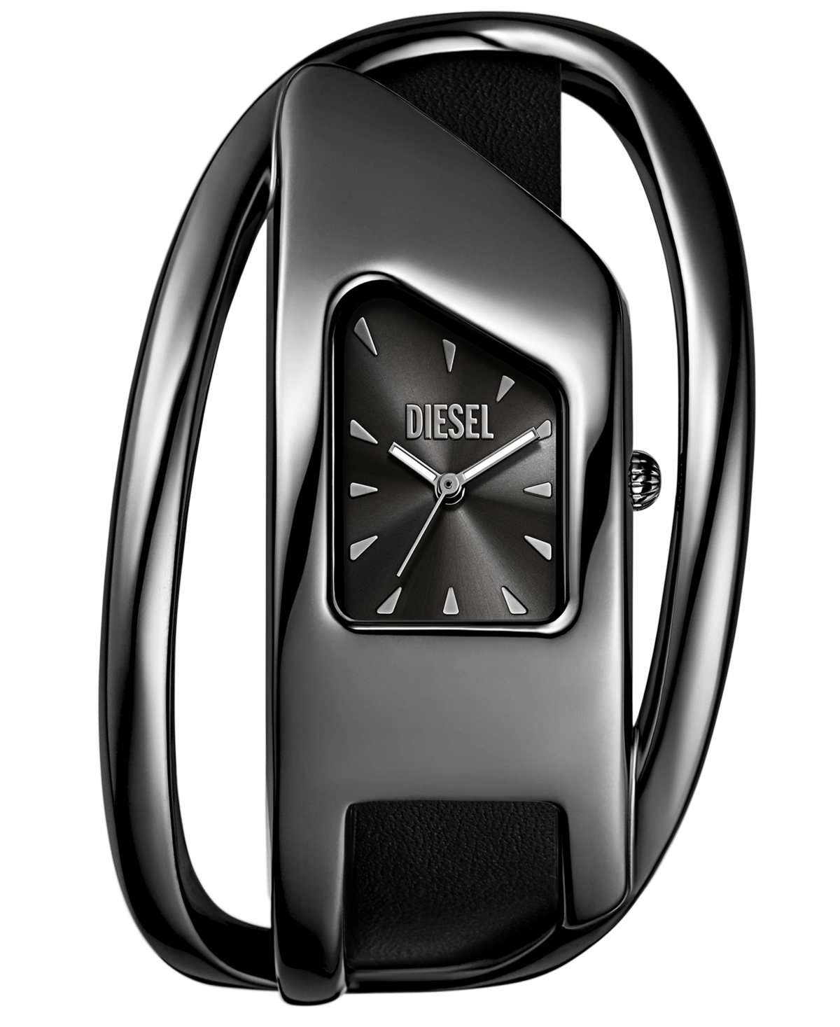 Click here for Diesel Womens Wrap-d Quartz Three-Hand Black Leath... prices