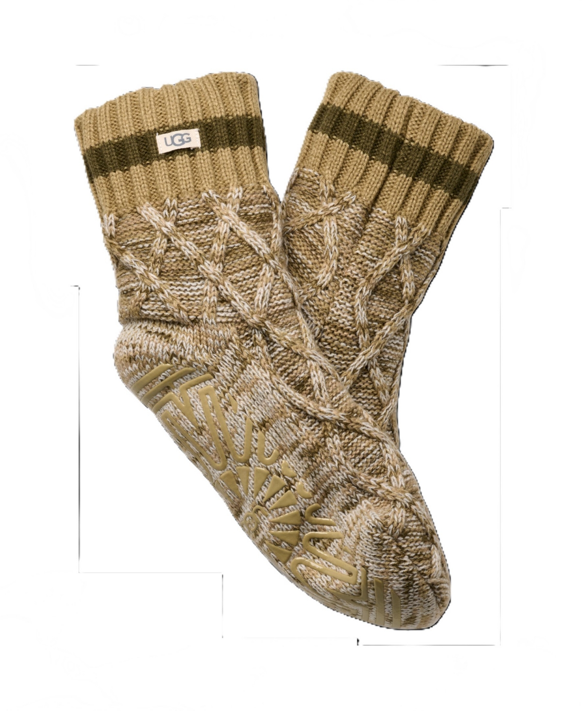 Click here for Ugg Womens Quarter Ii Cable Knit Lined Socks - Bur... prices