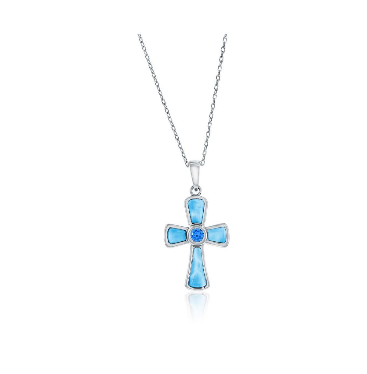 Click here for Caribbean Treasures Sterling Silver  Larimar Cross... prices