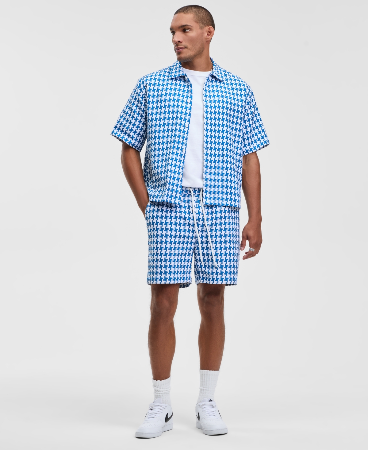 Click here for Mode of One Mens Relaxed-Fit Yarn-Dyed Shorts  Mac... prices