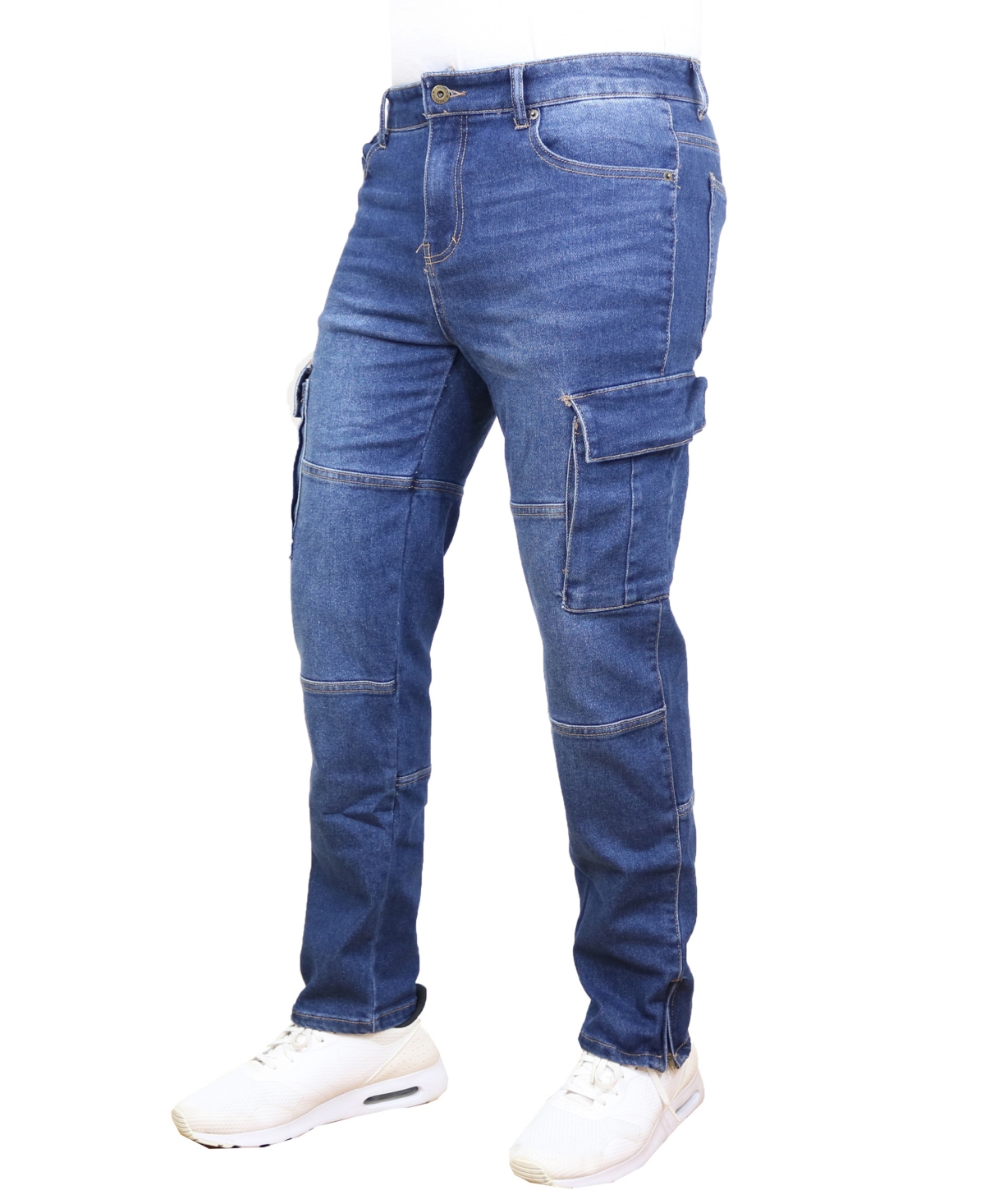 Click here for Blue Ice Mens Stretch Cargo Pocket Jeans - Dark Wa... prices